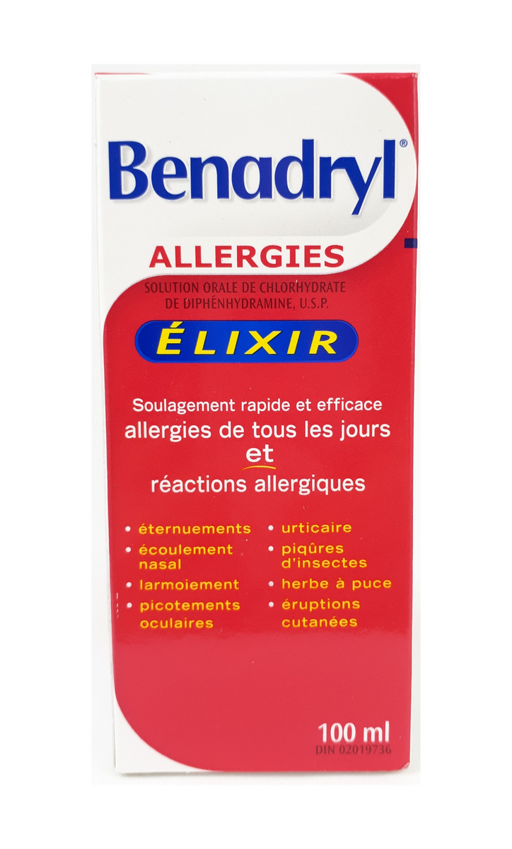 Benadryl Allergy Elixir, 100 mL – Green Valley Pharmacy