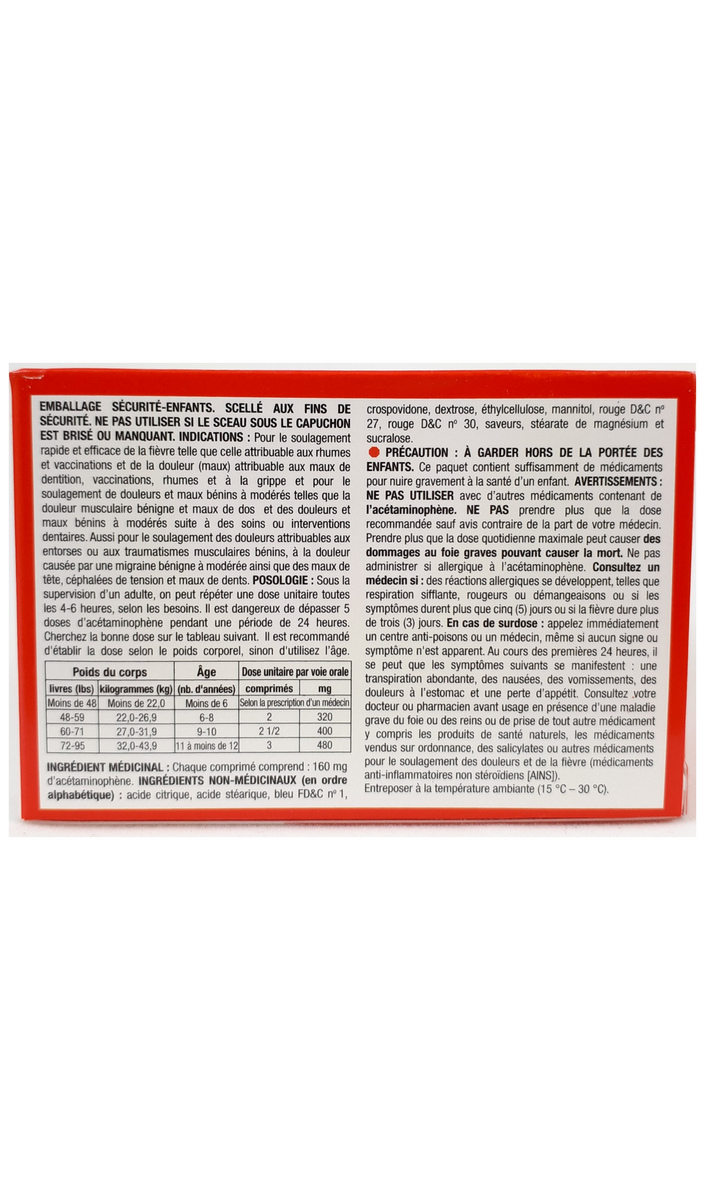 Preferred Acetaminophen Melts, Junior Strength 160mg, 20 tablets ...