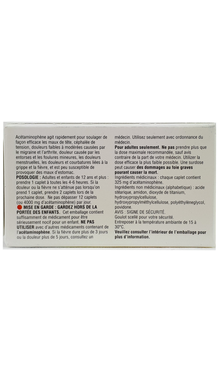 Acetaminophen caplets 325 mg, 30 Caplets – Green Valley Pharmacy