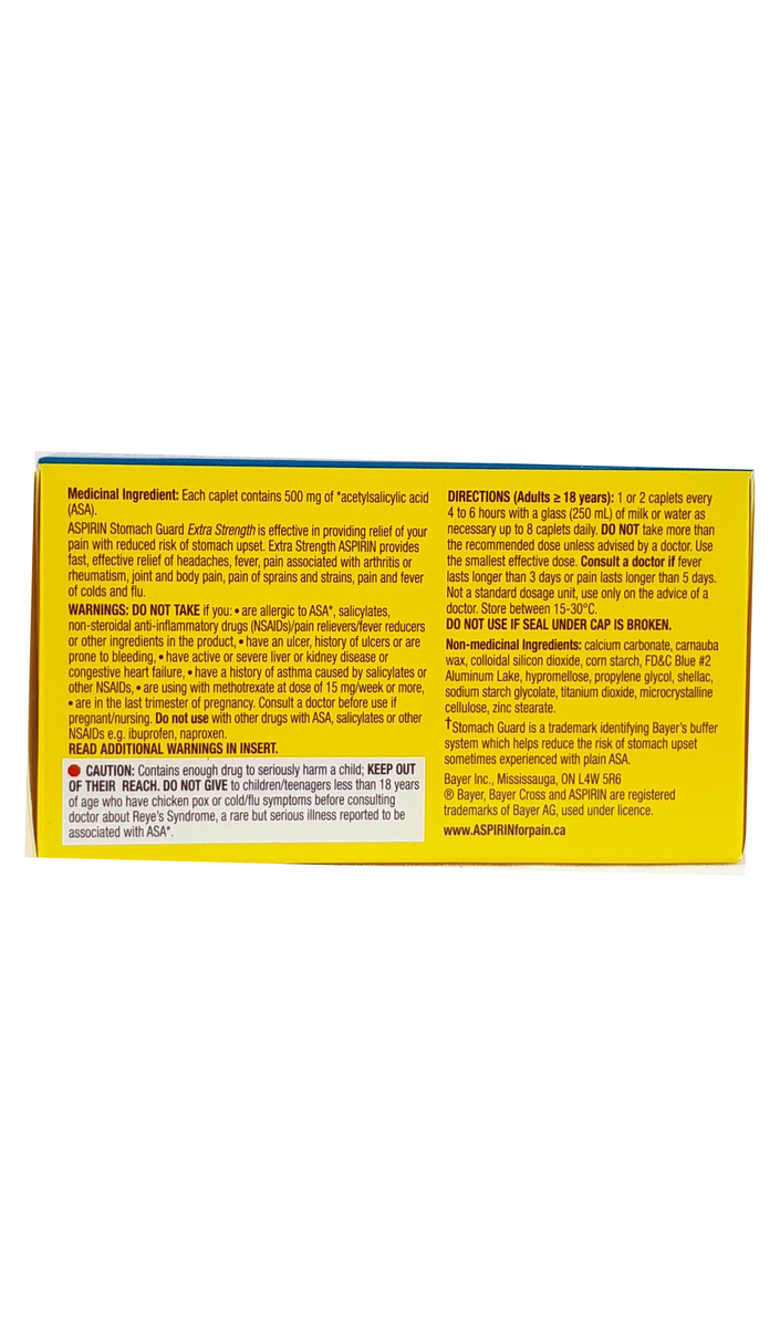 Aspirin Stomach Guard XS, 60 caplets – Green Valley Pharmacy