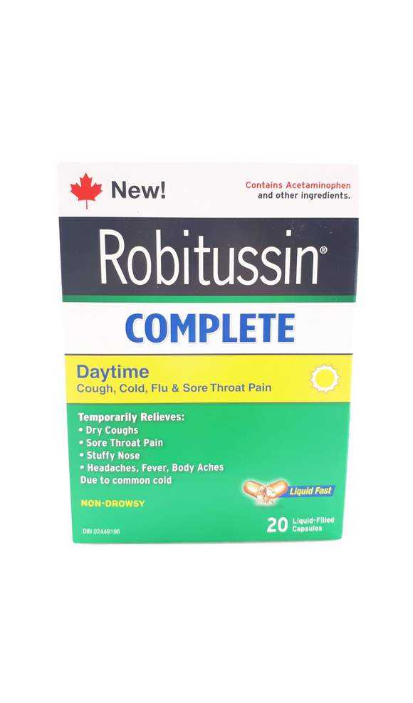 Robitussin Complete Daytime Capsules, 20 capsules – Green Valley Pharmacy