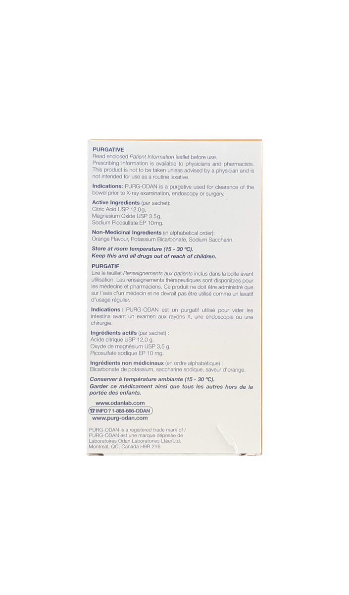 Purg-Odan Solo, Orange flavor, 1 sachet – Green Valley Pharmacy