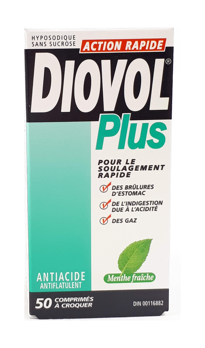 Diovol Plus, Fresh Mint, 50 Tablets – Green Valley Pharmacy