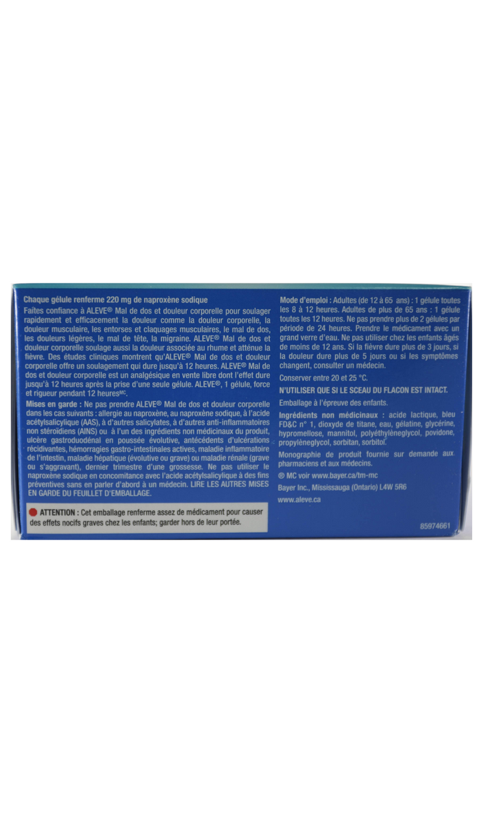 Aleve, Back & Body Pain, 52 Capsules – Green Valley Pharmacy