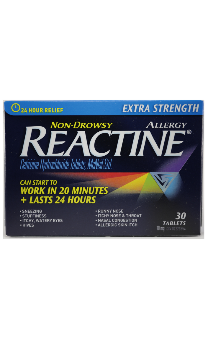 Reactine Extra Strength, 30 Tablets – Green Valley Pharmacy
