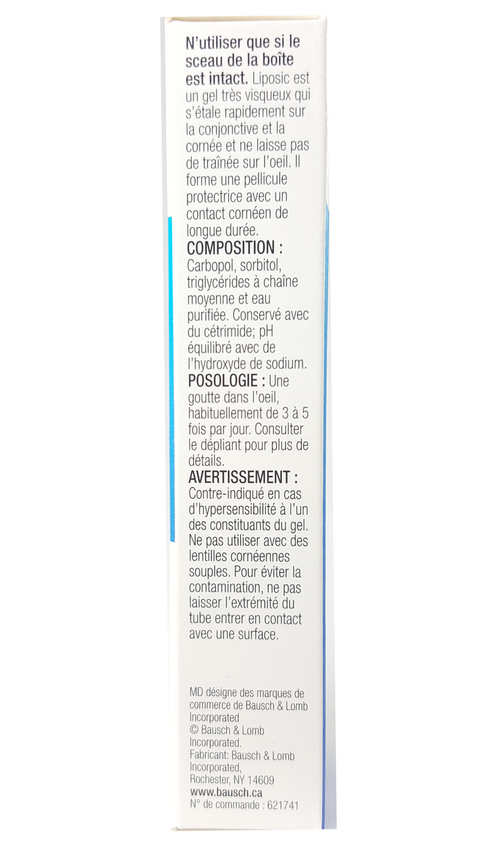 Liposic Opthalmic Gel, 10g – Green Valley Pharmacy